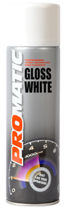 PROMATIC GLOSS WHITE SPRAY AEROSOL - 500ML - FREE DELIVERY – Rapid Paints